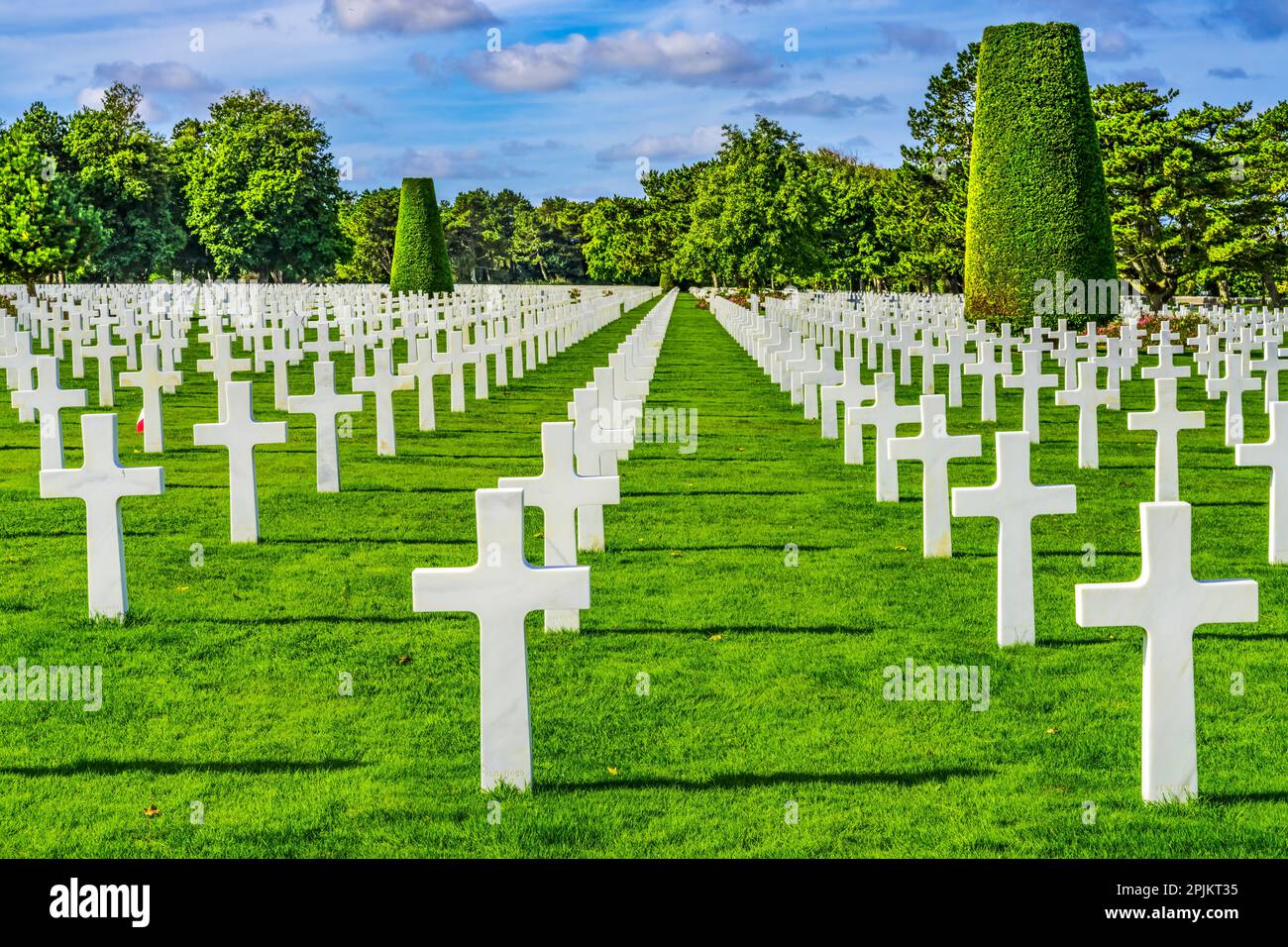 American Military Cemetery, Normandy, France. Graves of American ...