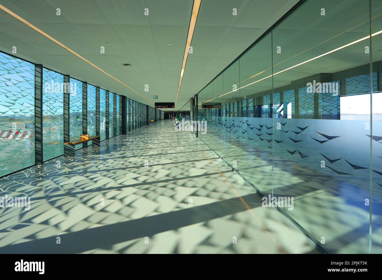 Bergen airport walkway Stock Photo - Alamy
