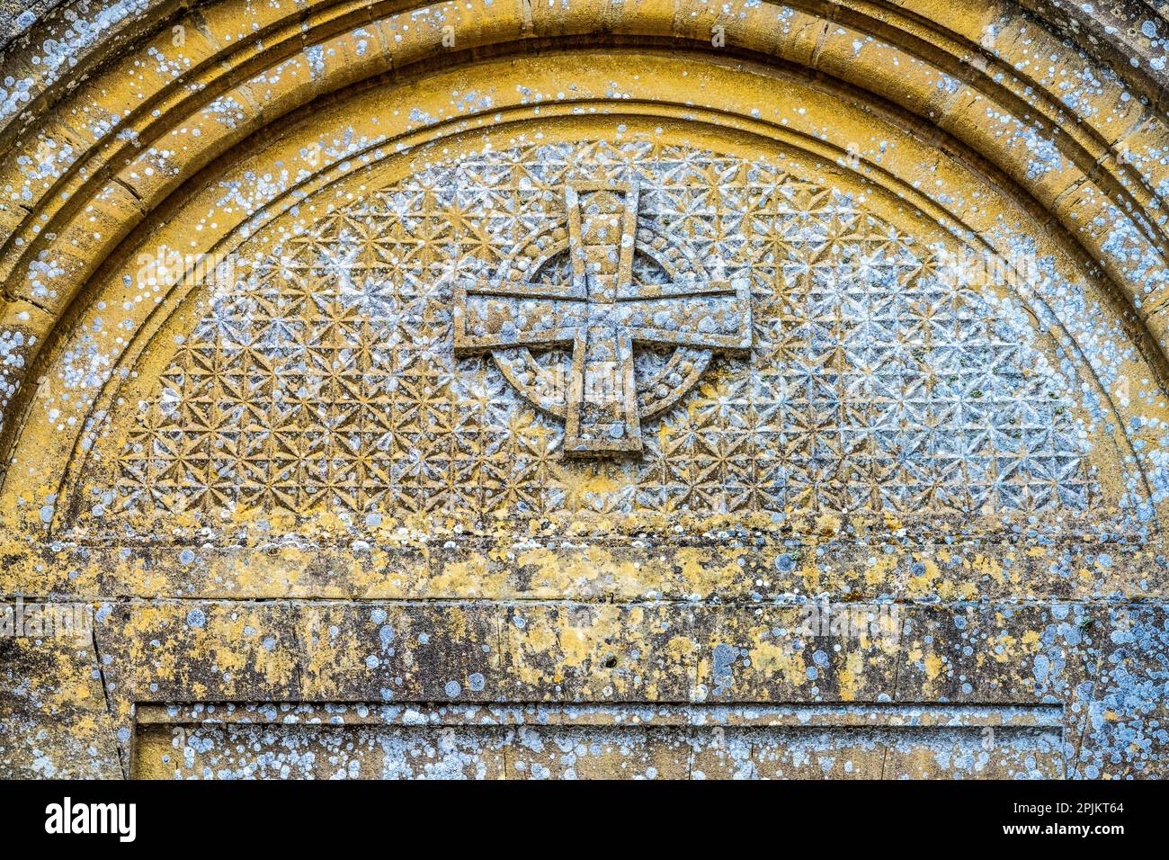 Stone Greek Cross, Saint Laurent Church, Longues-sur-Mer, Normandy ...