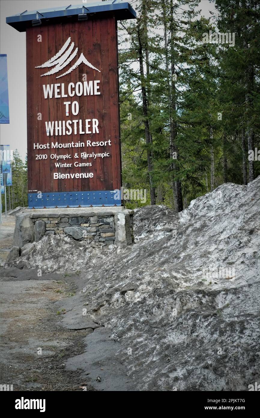 Welcome whistler sign british columbia hi-res stock photography and ...