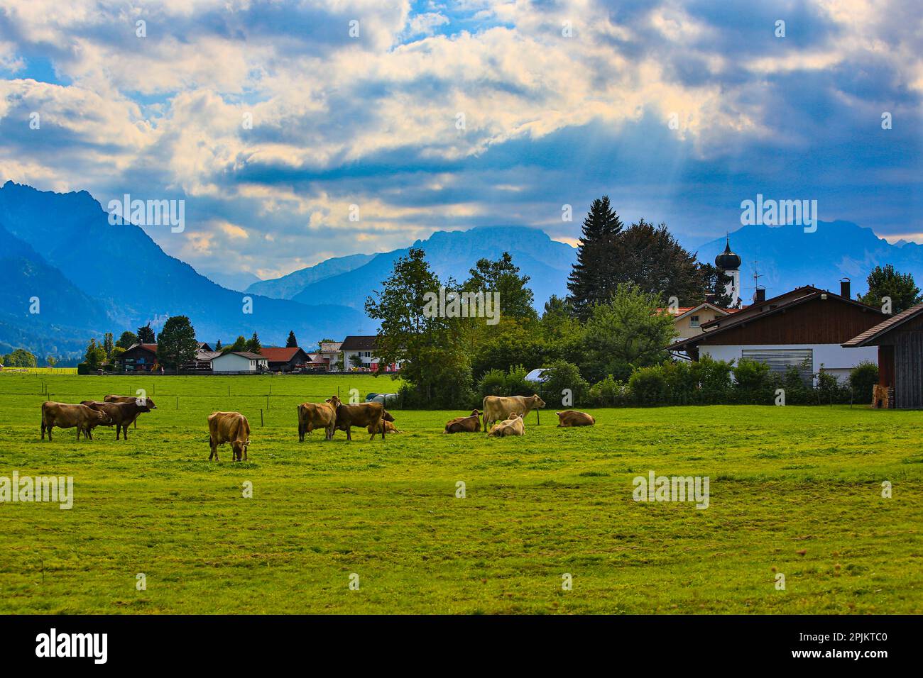 Bavaria, Germany. Bavarian Alp village Stock Photo - Alamy