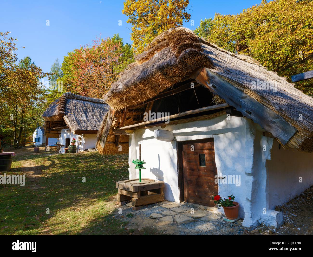 Old wine cellars and wine presses in Cak (Caki Pincesor Szabadteri ...