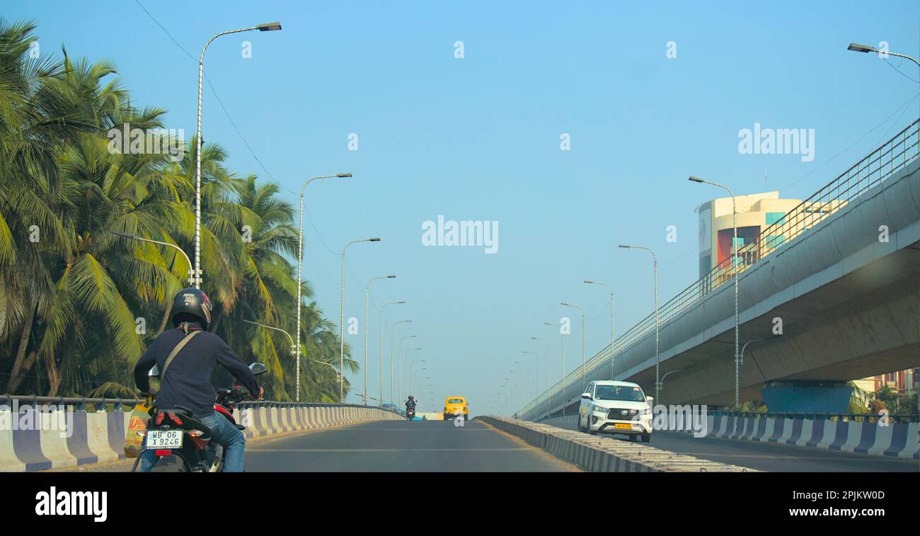 Concrete motorway or Asphalt highway flyover access and egress Stock ...