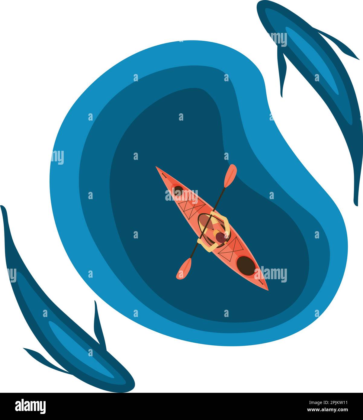 Woman kayak lake Stock Vector Images - Alamy