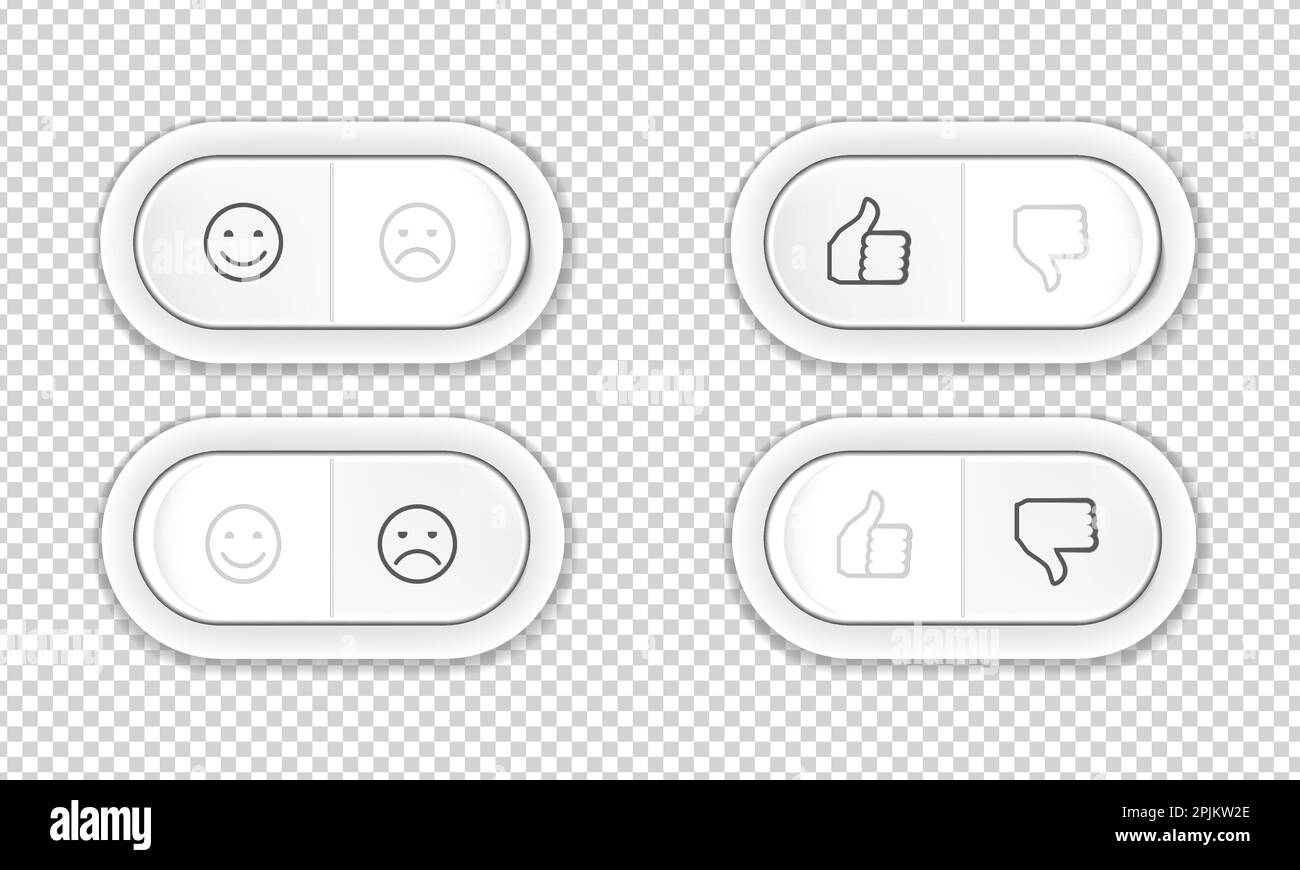Set Of Buttons With Smiles And Like And Dislike Can Be Used In Social