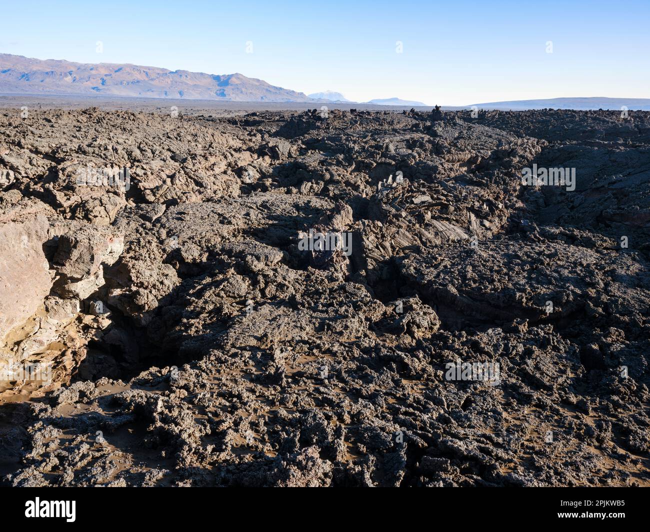 Lava of the Bardarbunga eruption 2014-2015 in Holuhraun area. Volcano ...