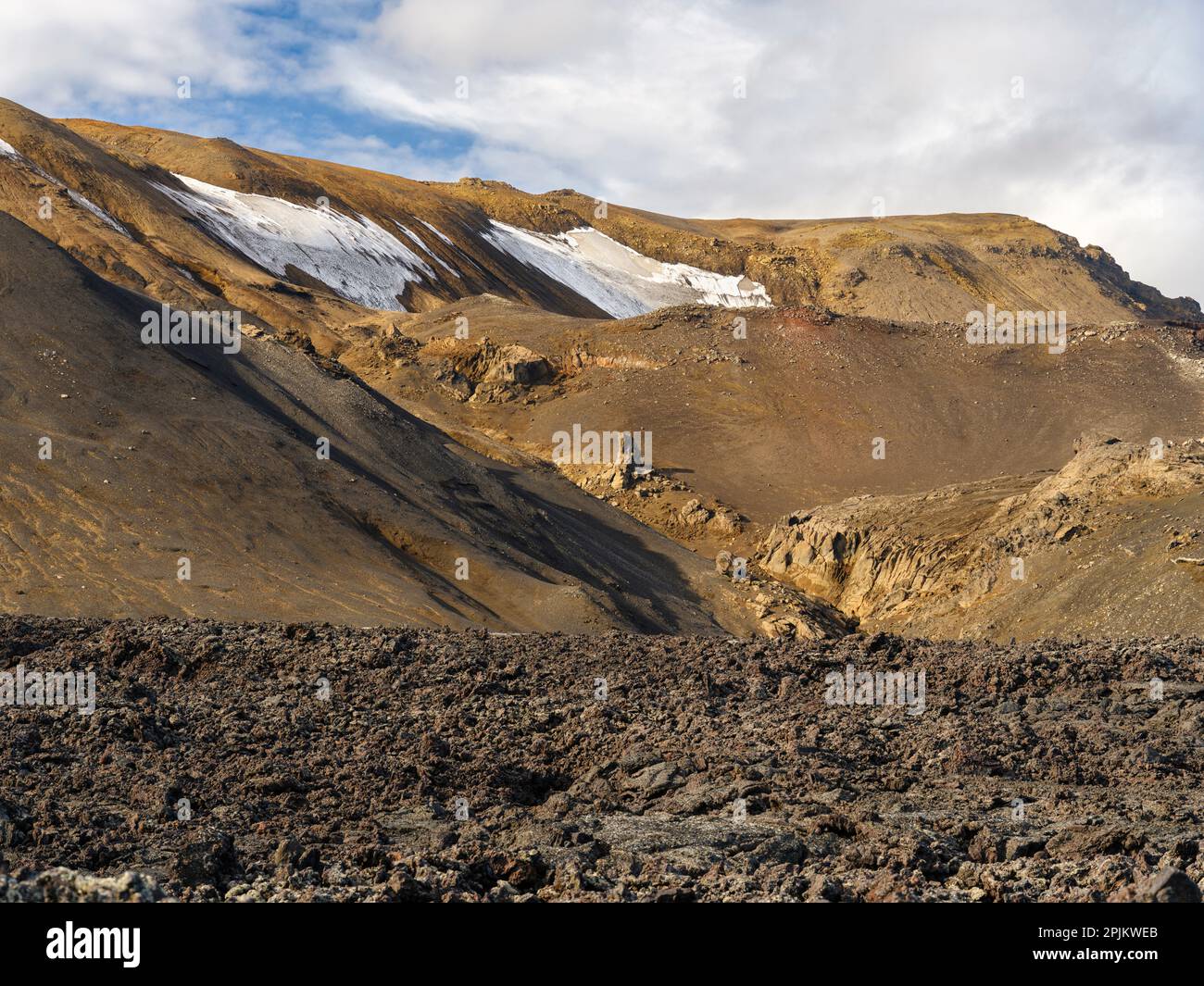 Lava flow at volcano Askja. Highlands in the Vatnajokull National Park ...