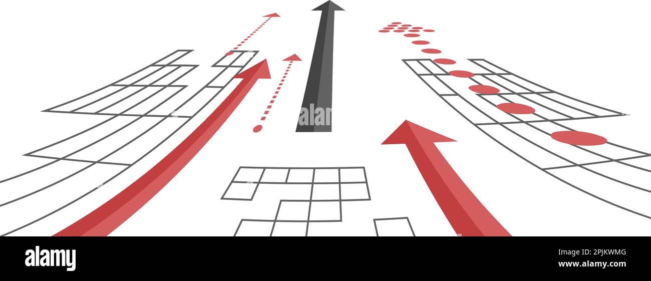 Arrows that show direction to success, goal, target or top. Applicable ...
