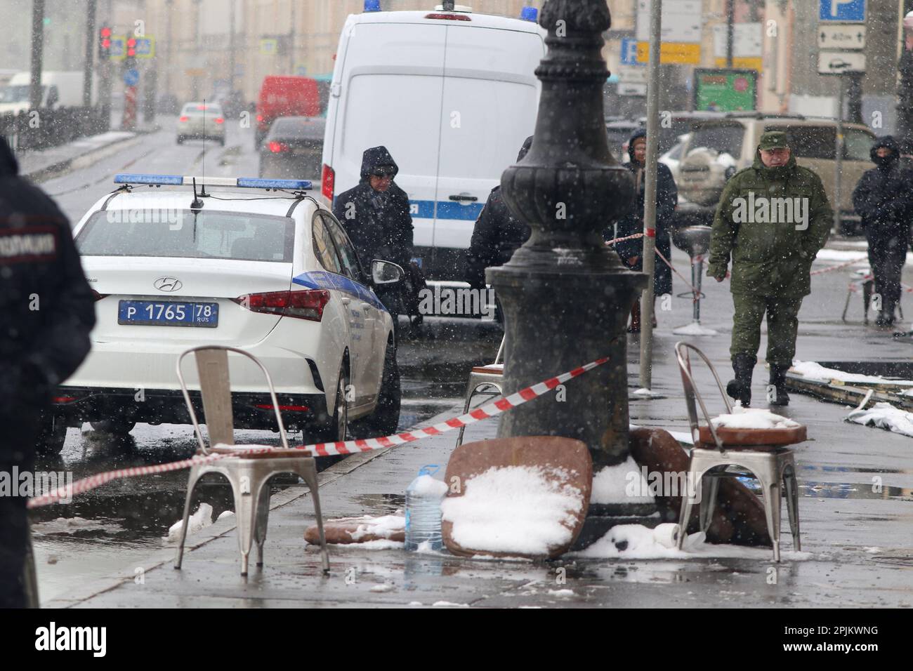03.04.2023 - Saint Petersburg, Russia. The consequences of the ...