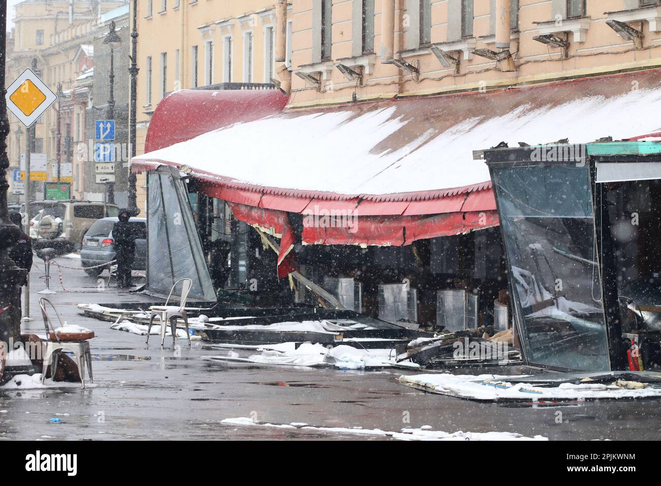 03.04.2023 - Saint Petersburg, Russia. The consequences of the ...