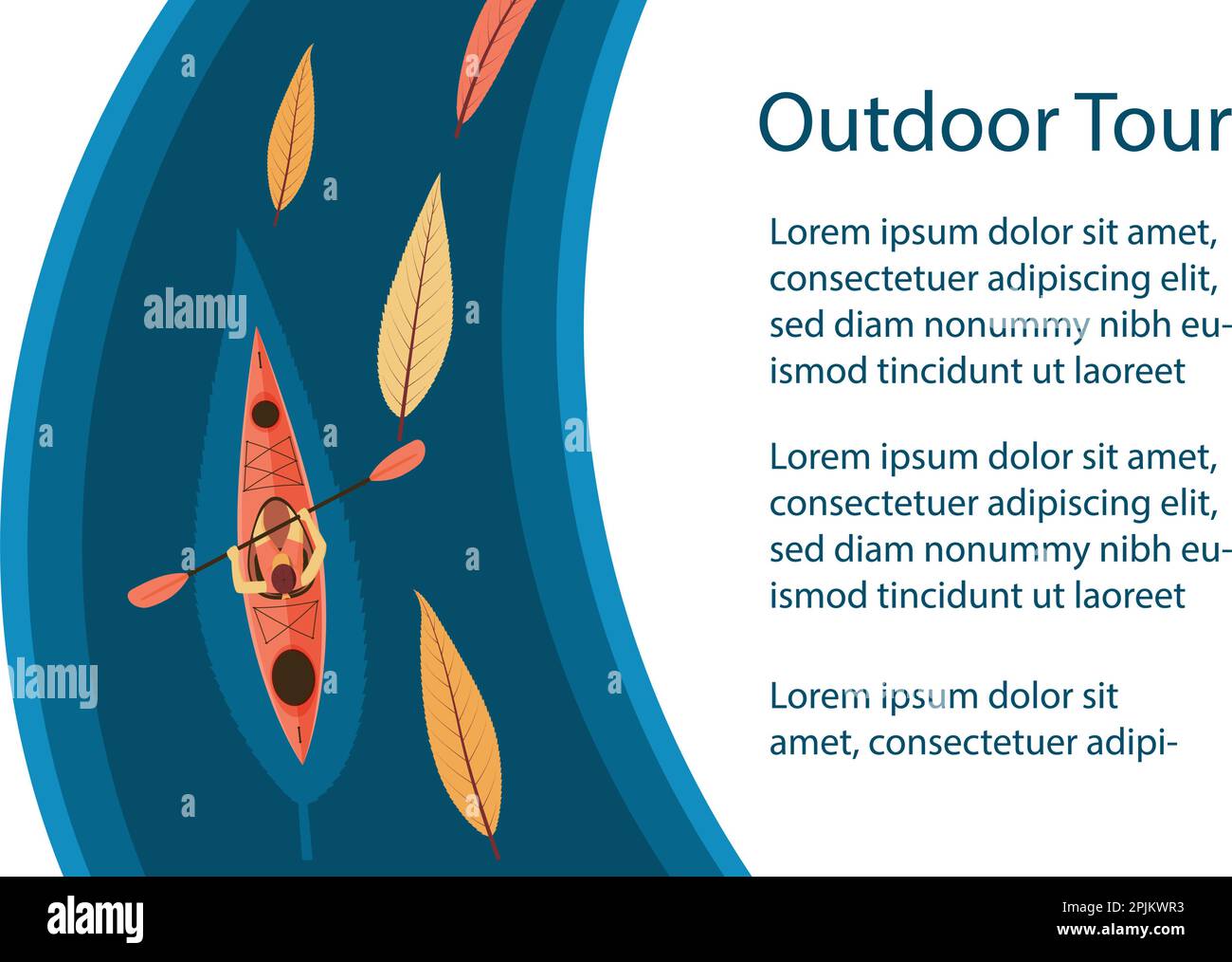 Outdoors activities background or banner. Kayak among leaves in the ...