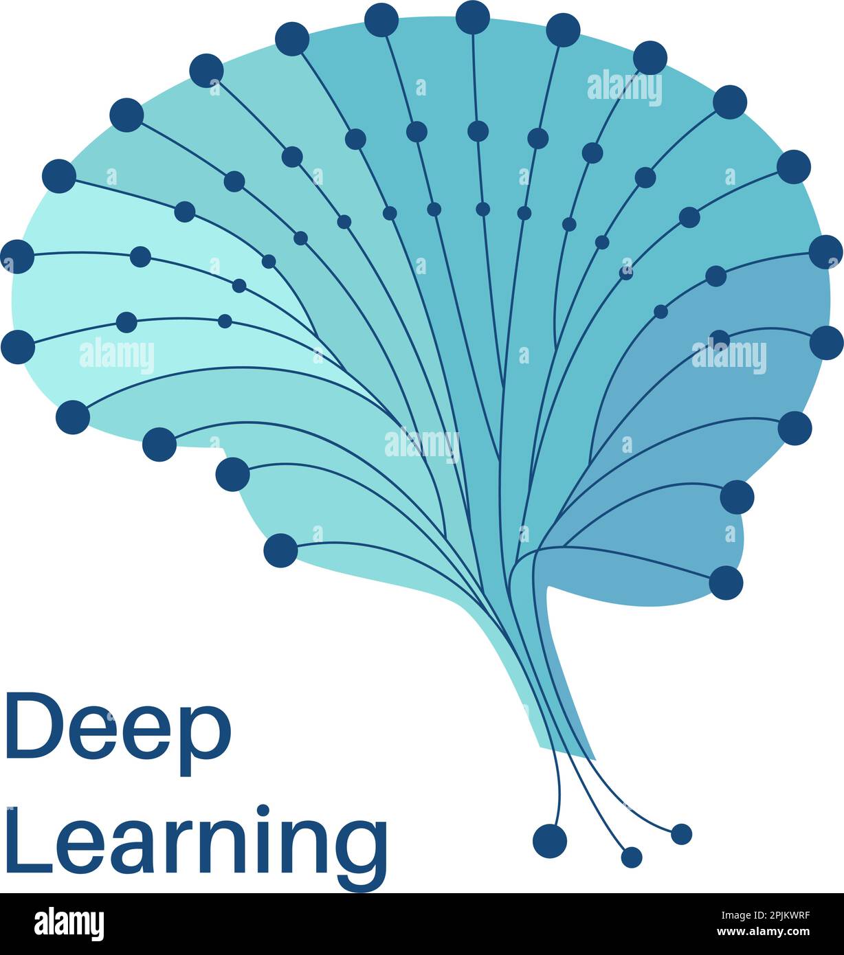 Artificial brain formed by neural network. AI, machine learning or deep learning illustration ...