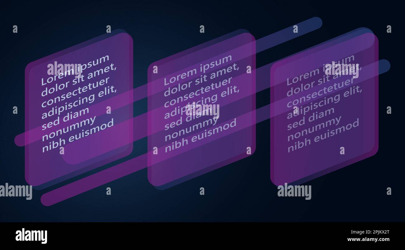 Abstract business infographics or background in purple color. Three ...
