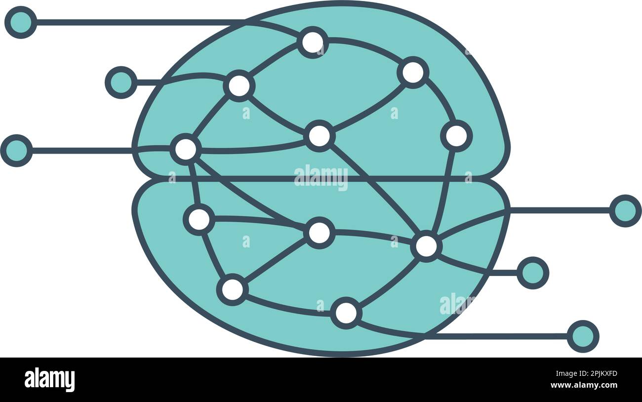 Brain icon with neural network inside. Applicable as part of artificial ...