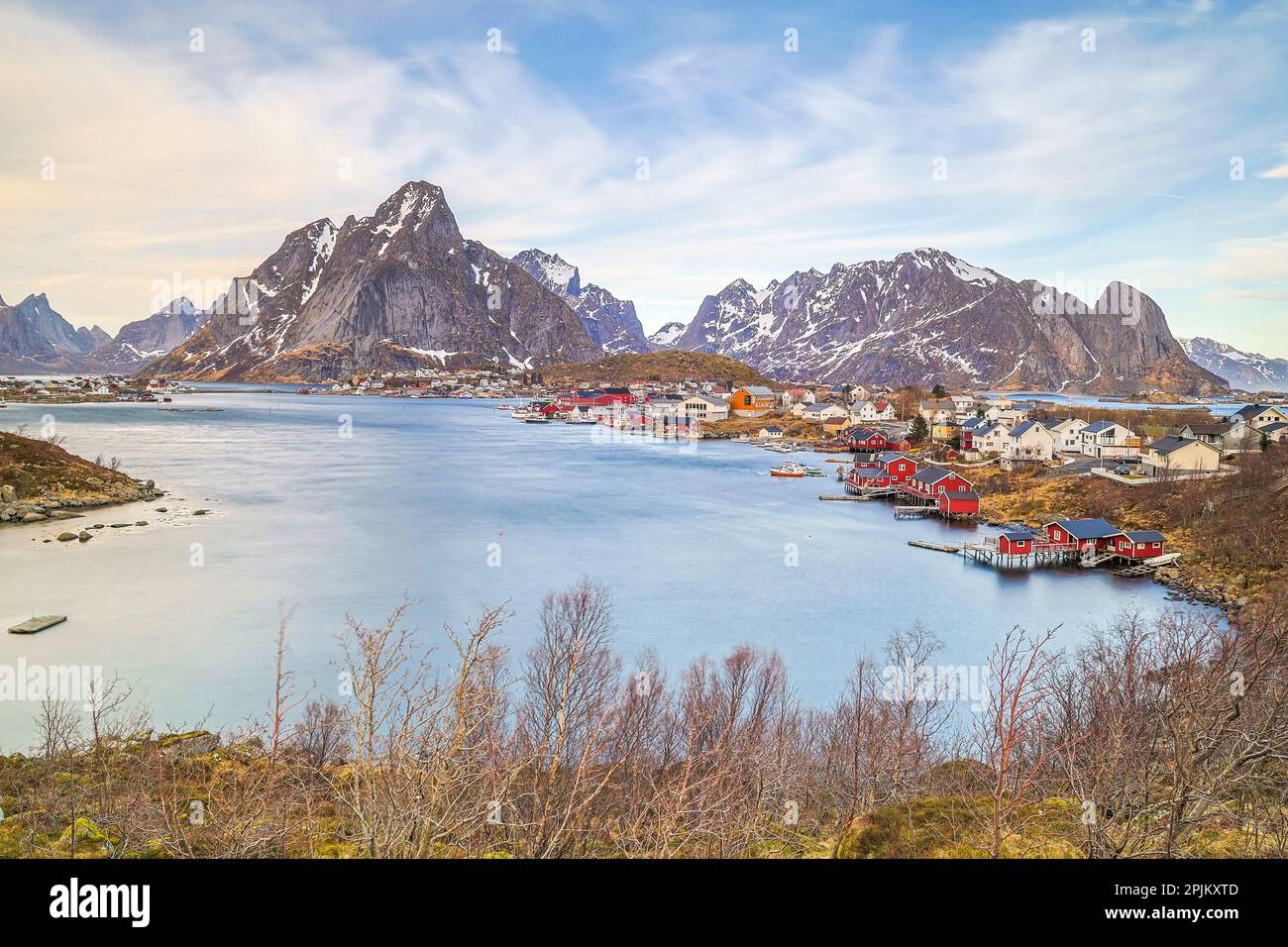 Norway, Lofoten Islands. Overlook at Reine Stock Photo - Alamy