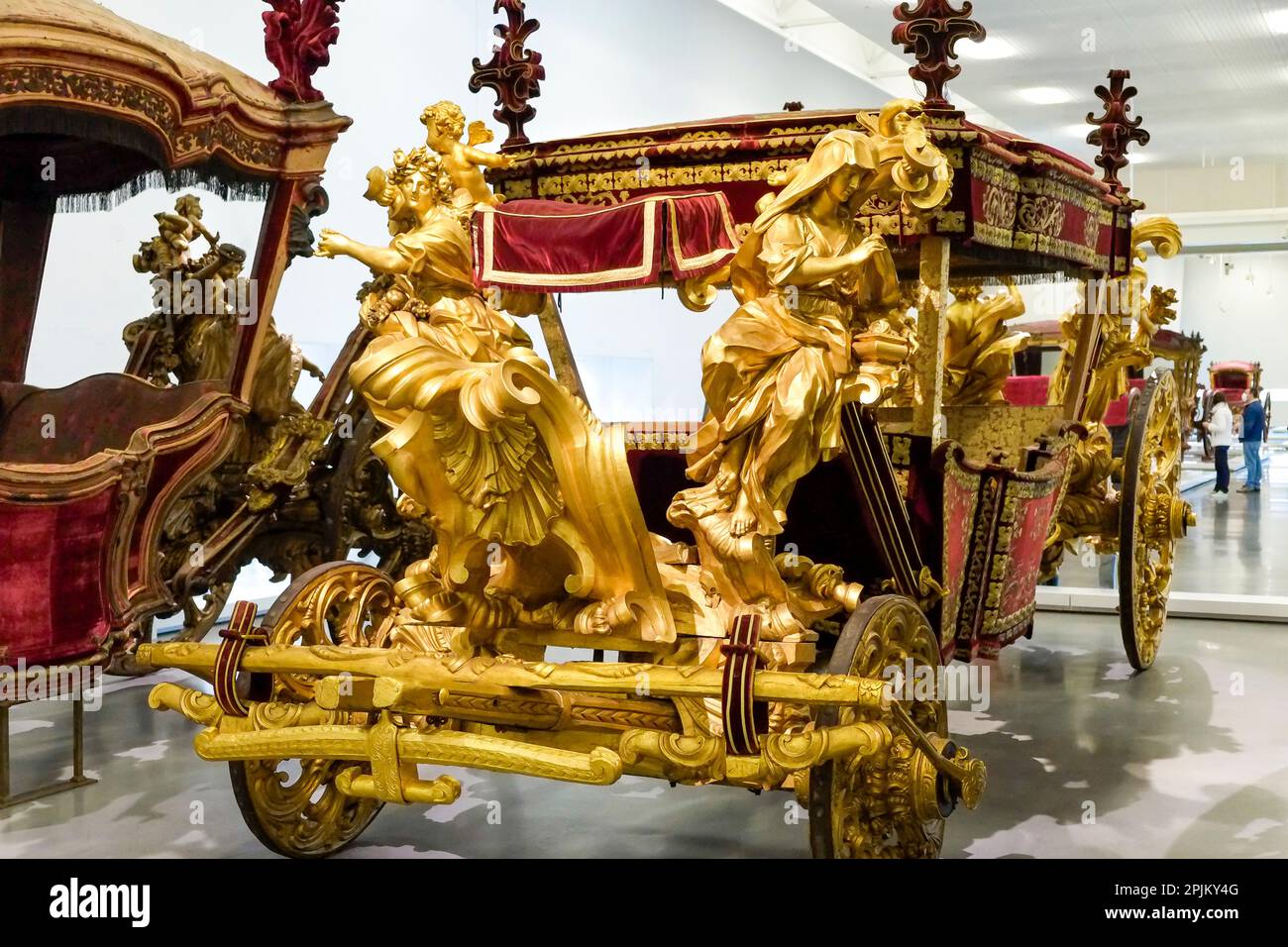 Lisbon, Portugal. Antique Royal coaches used by the monarchy in Lisbon ...