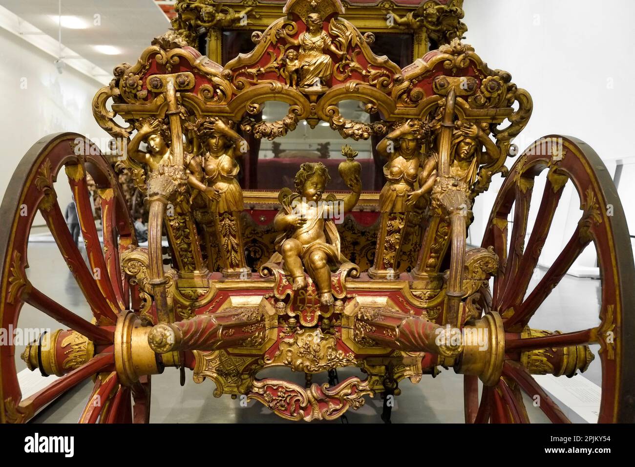 Lisbon, Portugal. Antique Royal coaches used by the monarchy in Lisbon ...