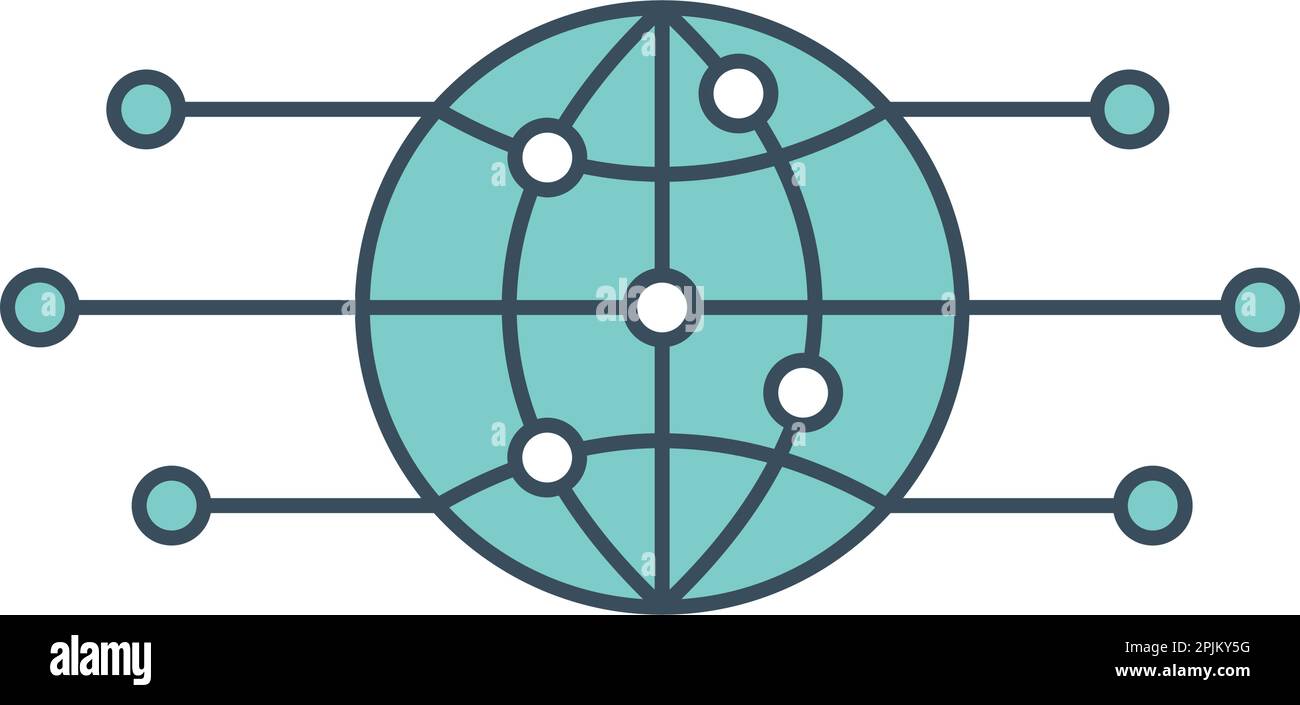 Globe, Earth icon with neural network inside. Applicable as part of artificial intelligence ...