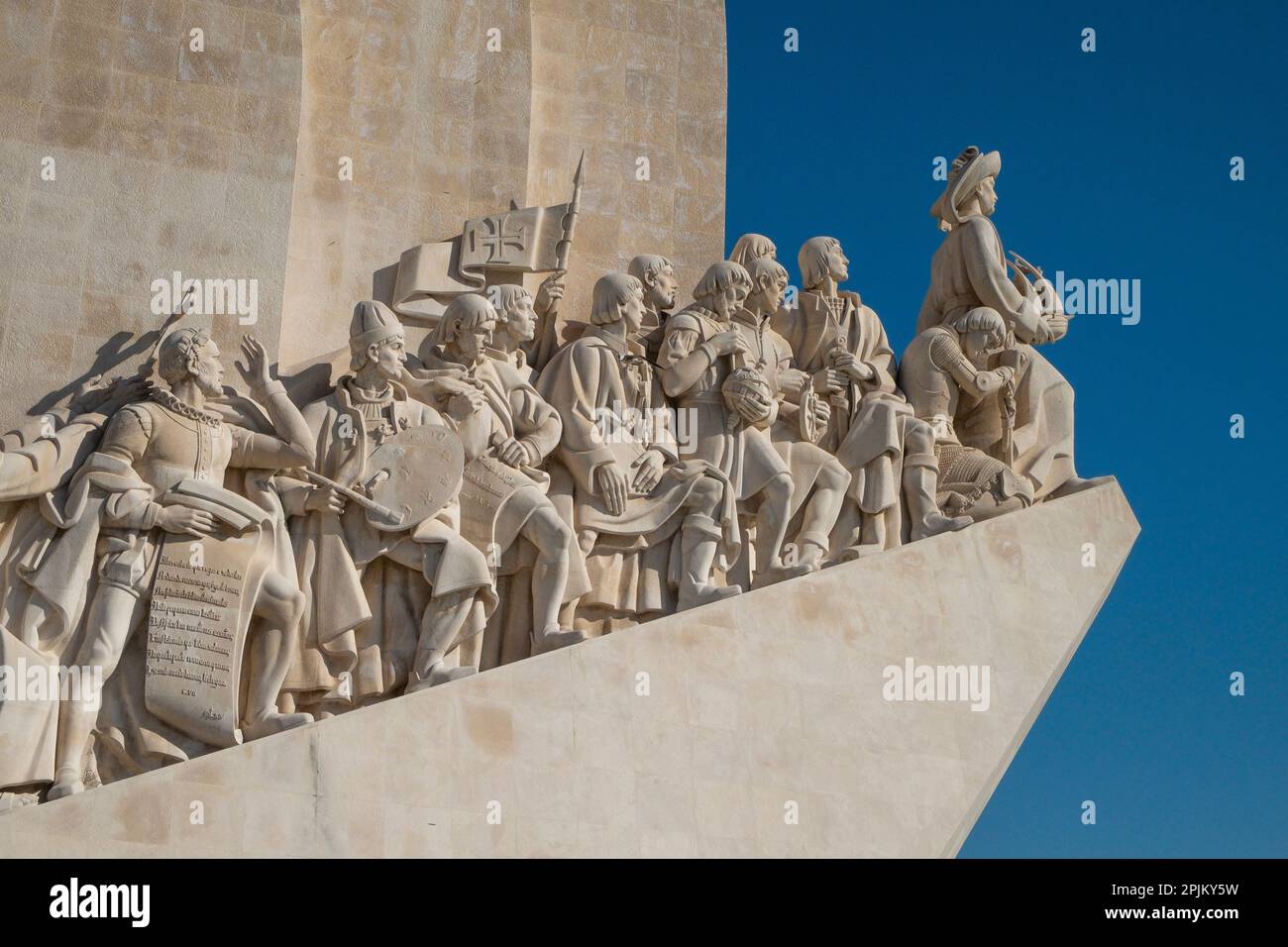 Belem, Portugal. Sculpture dedicated to Portuguese explorer Stock Photo ...