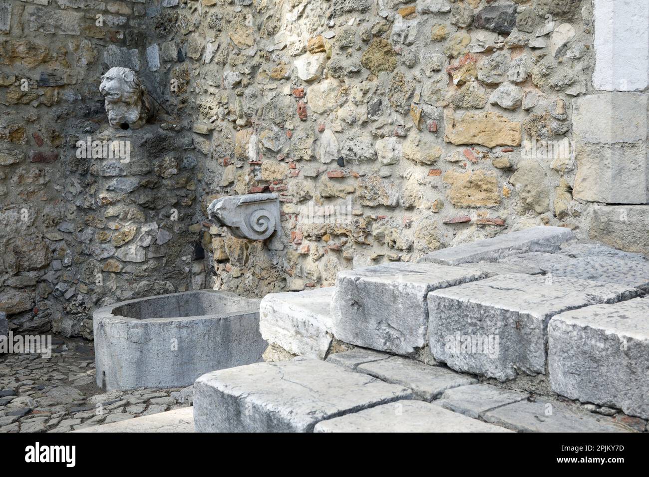 Lisbon, Portugal. Castelo Sao Jorge overlooks the city of Lisbon. The ...