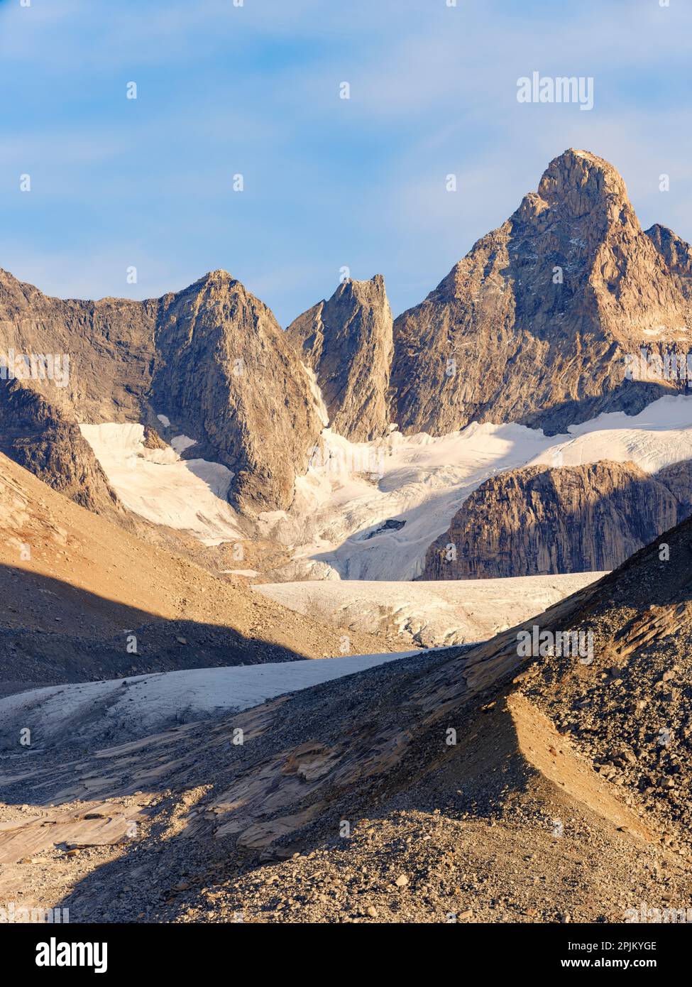 Glacier and terminal moraine from 19th century and the end of the ...
