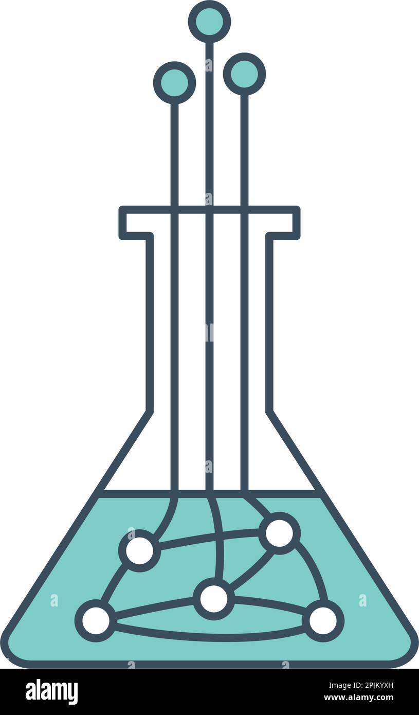 Flask Icon With Neural Network Inside Applicable As Part Of Artificial Intelligence Machine