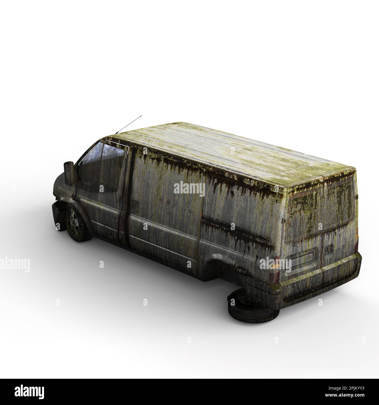 Abandoned old white van hi-res stock photography and images - Alamy