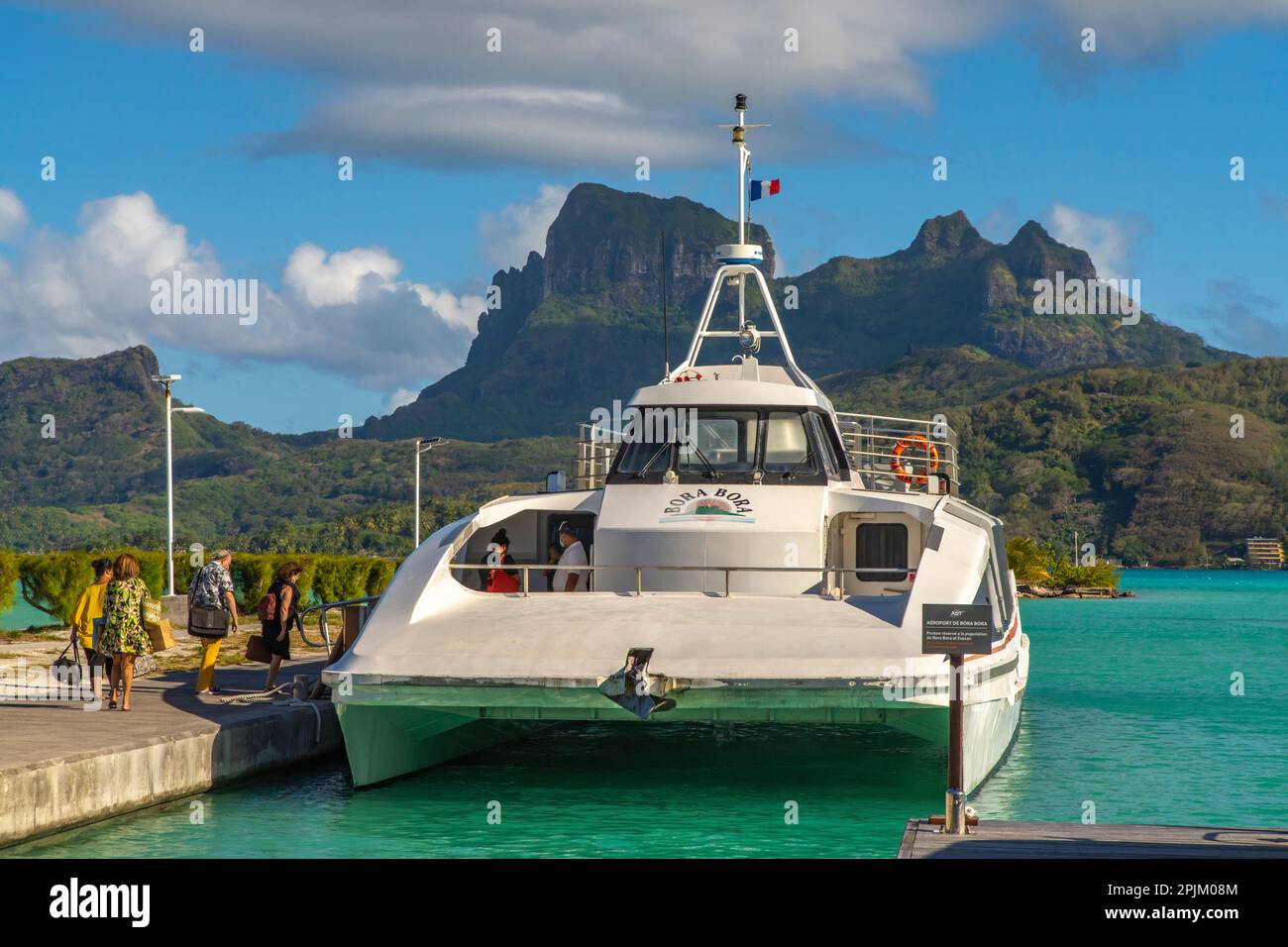 French Polynesia, Bora Bora. Ferry from airport to mainland Stock Photo ...