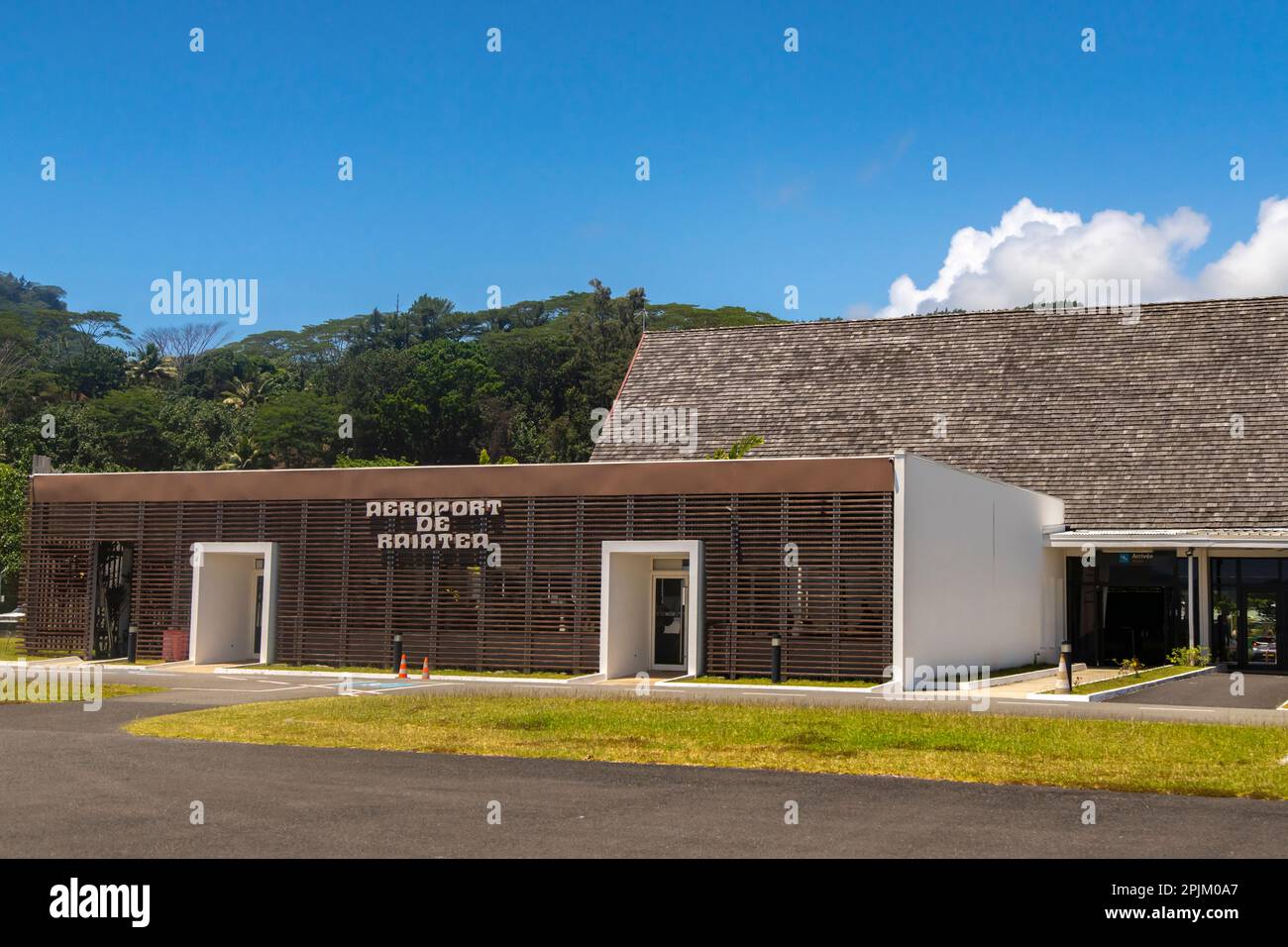 French Polynesia, Raiatea. Raiatea Airport building Stock Photo - Alamy