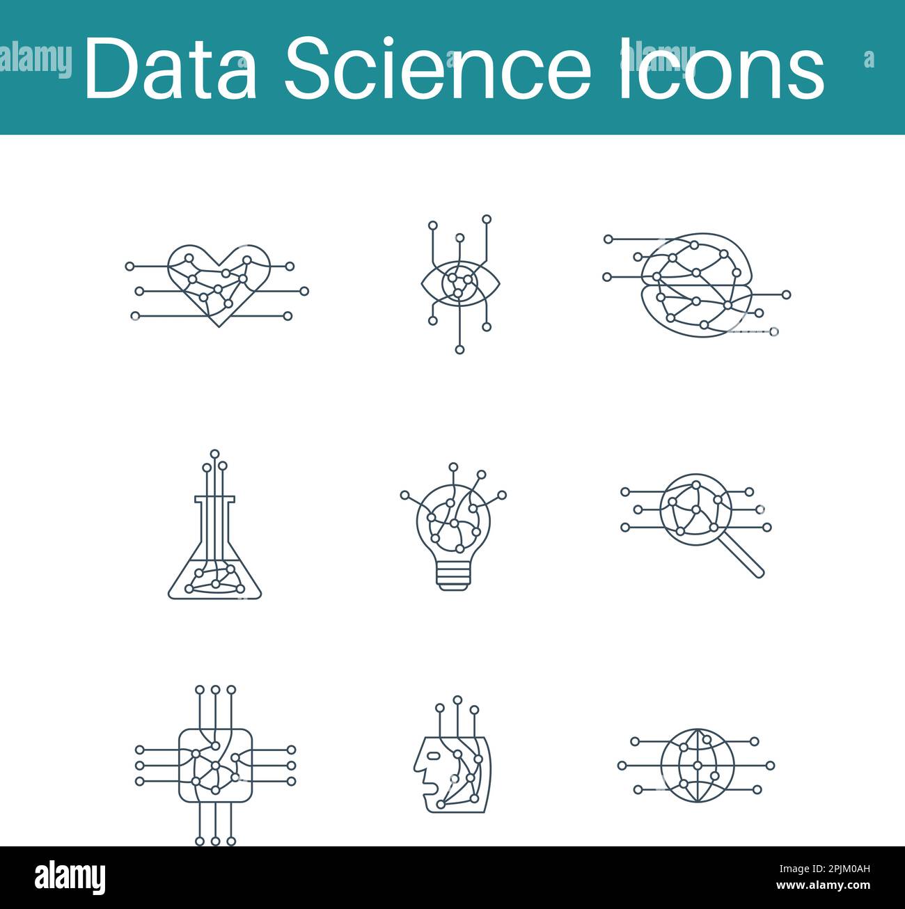 Machine learning linear icons hi-res stock photography and images - Alamy