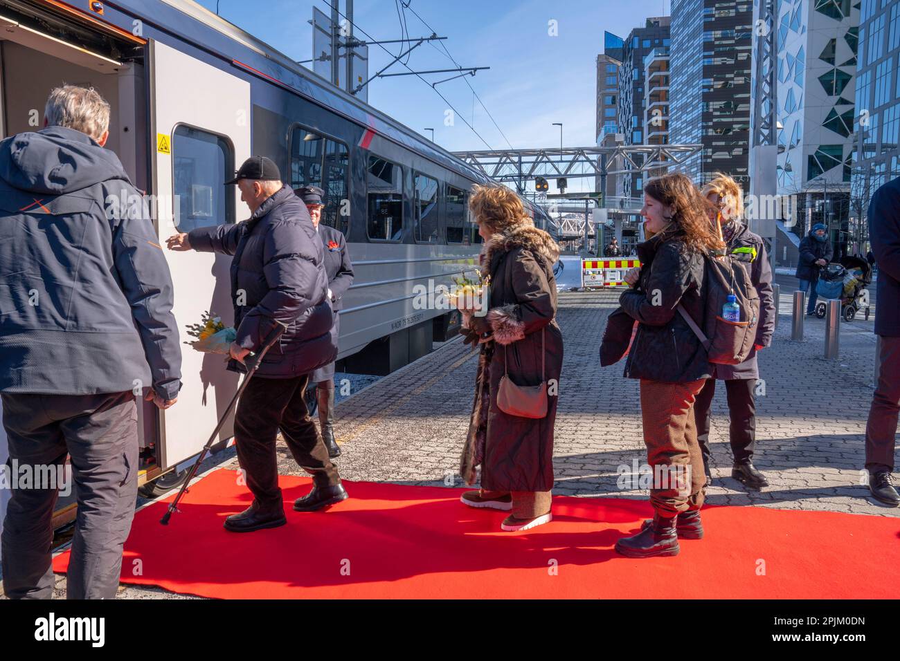 Oslo 20230331.King Harald, Queen Sonja and their granddaughter Maud ...