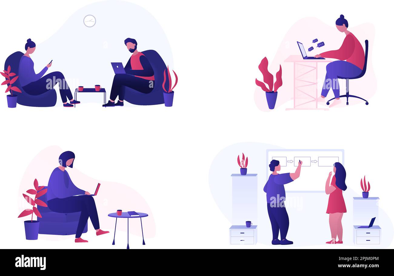 Employee friendly office design Stock Vector Images - Alamy