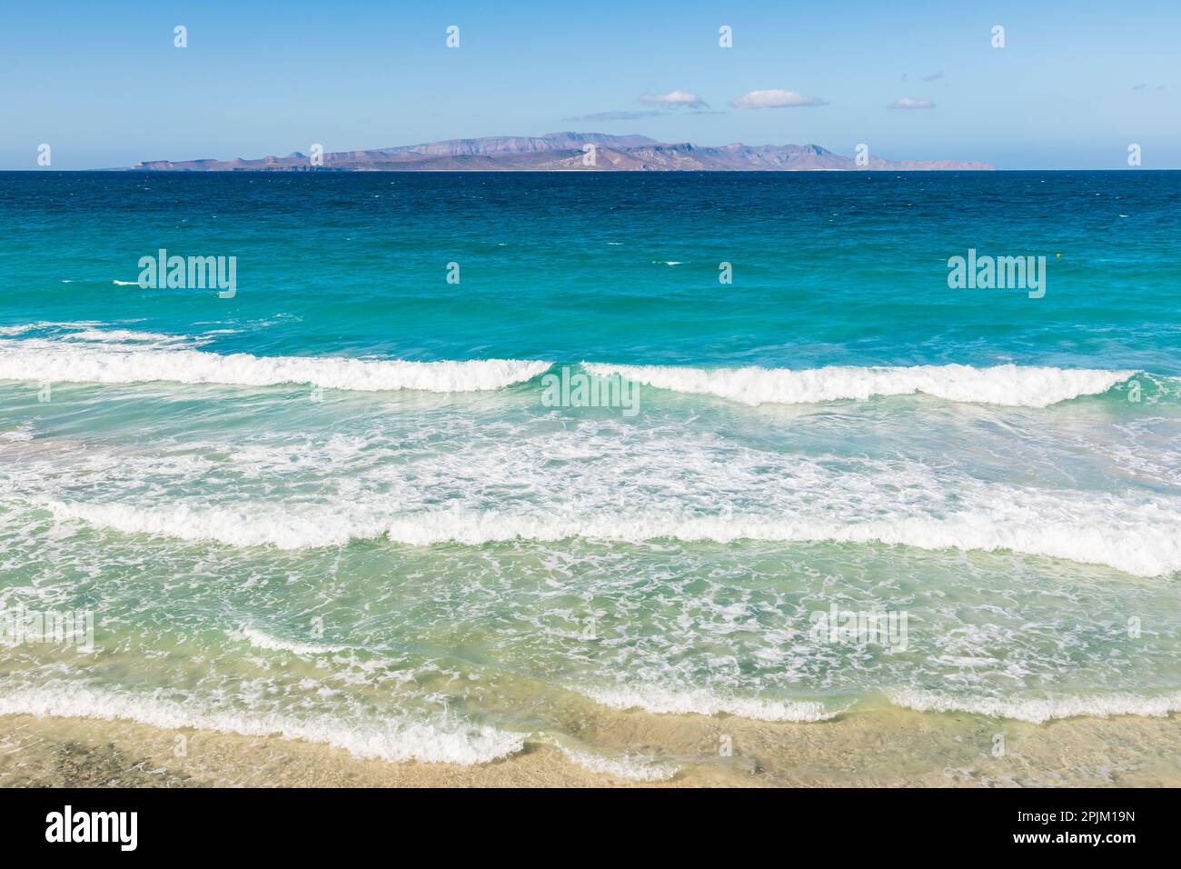 Playa El Tecolote, La Paz, Baja California Sur, Mexico. Aqua colored ...