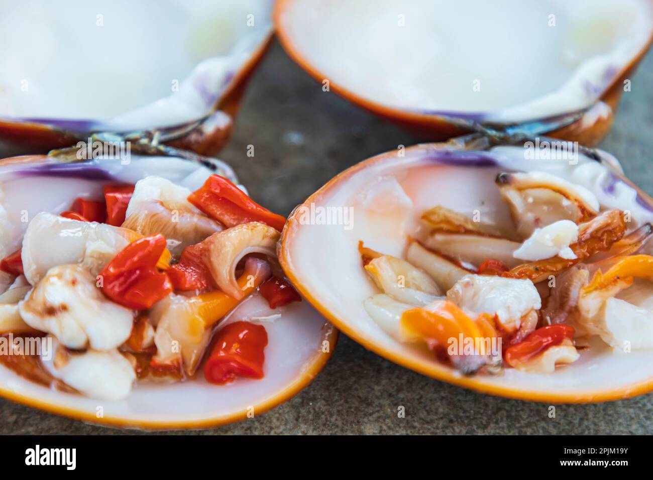 Playa El Tecolote, La Paz, Baja California Sur, Mexico. Clam ceviche ...