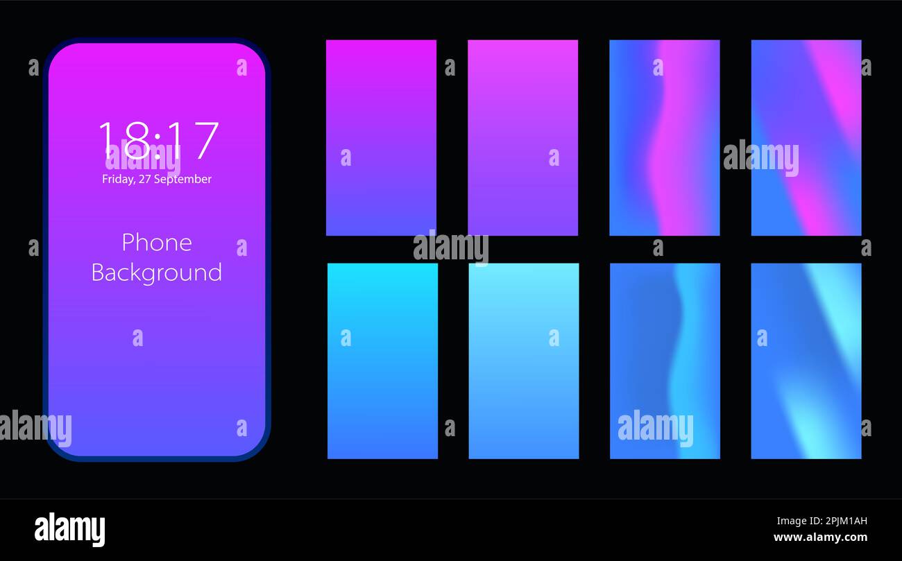 Phone gradient background with saturated colors. Pink and blue colors ...