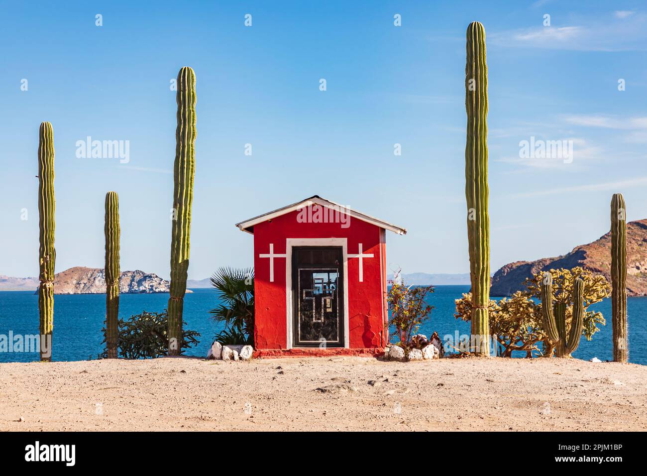 Playa el Burro, Mulege, Baja California Sur, Mexico. A small Catholic ...