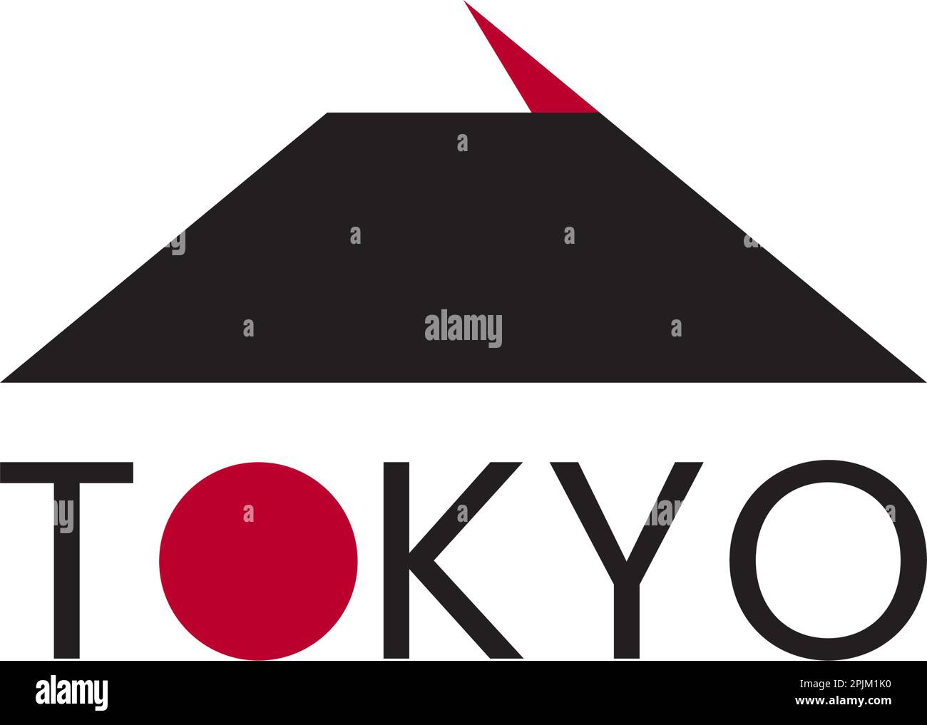 Japan city Tokyo logo with Mount Fuji. Simple minimal design with sans ...