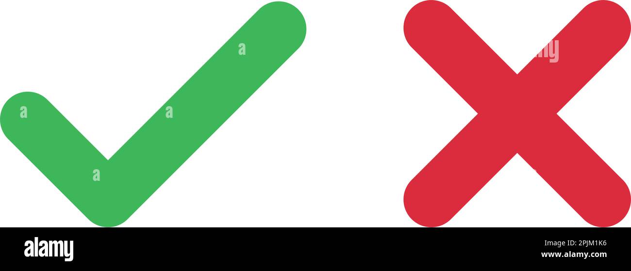 Check mark icons for web. Checkmark X symbols on white isolated ...