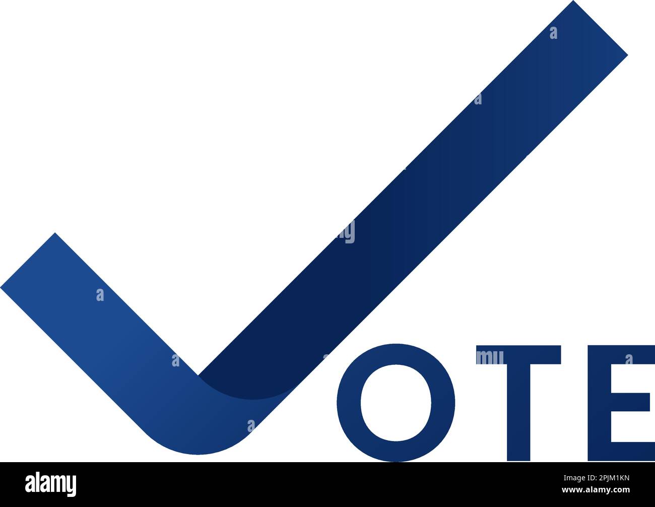Vote word logo as checkmark symbol. Gradient blue colored symbol ...