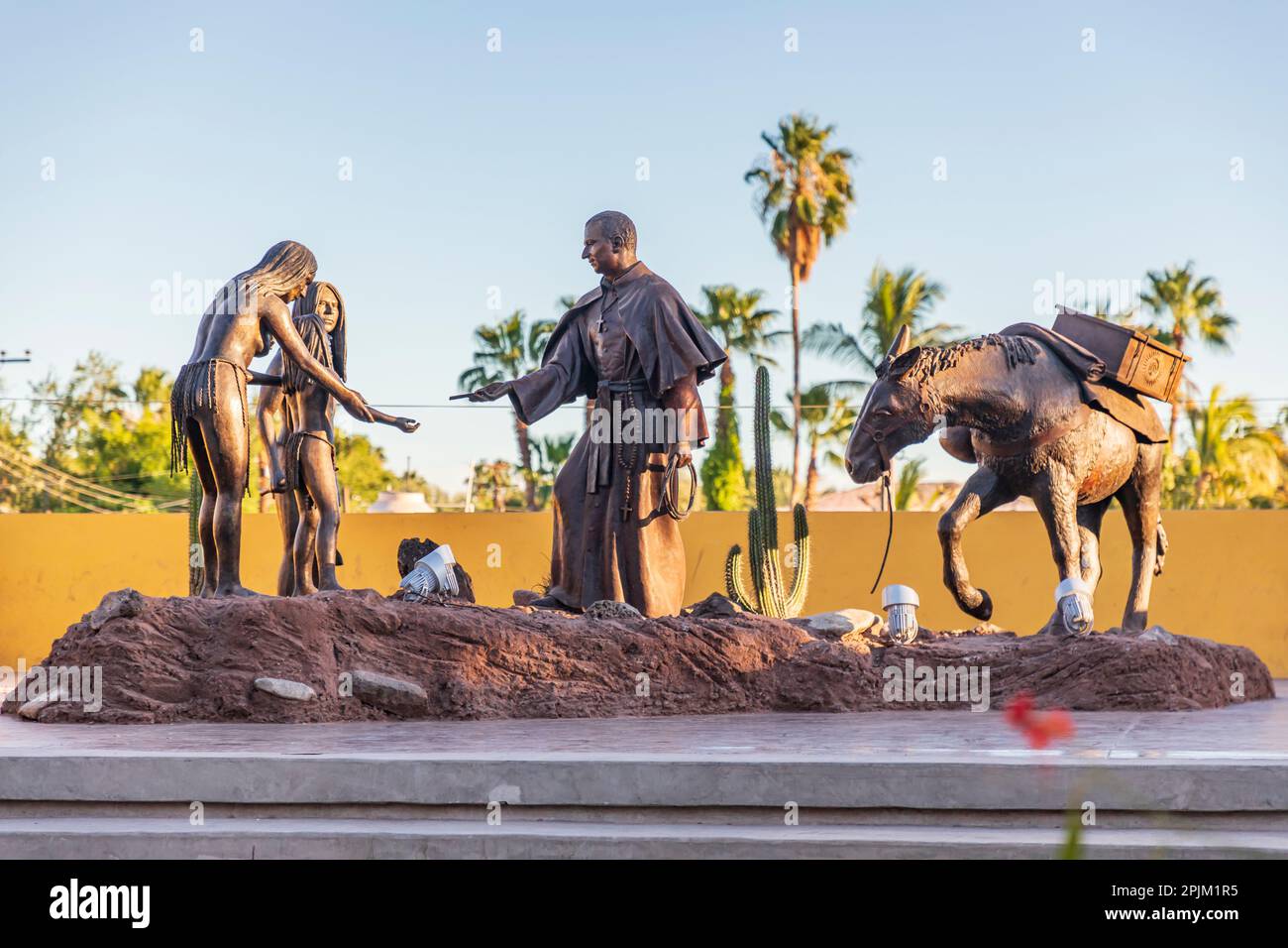 Loreto, Baja California Sur, Mexico. Sculpture of a Catholic priest ...