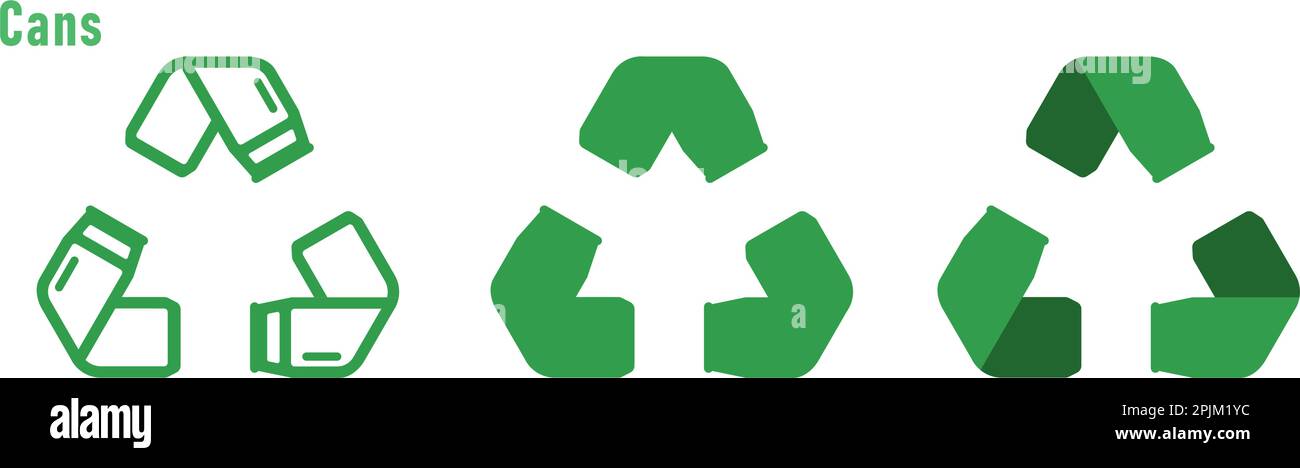 Aluminum metal cans form mobius loop or recycle symbol with arrows ...