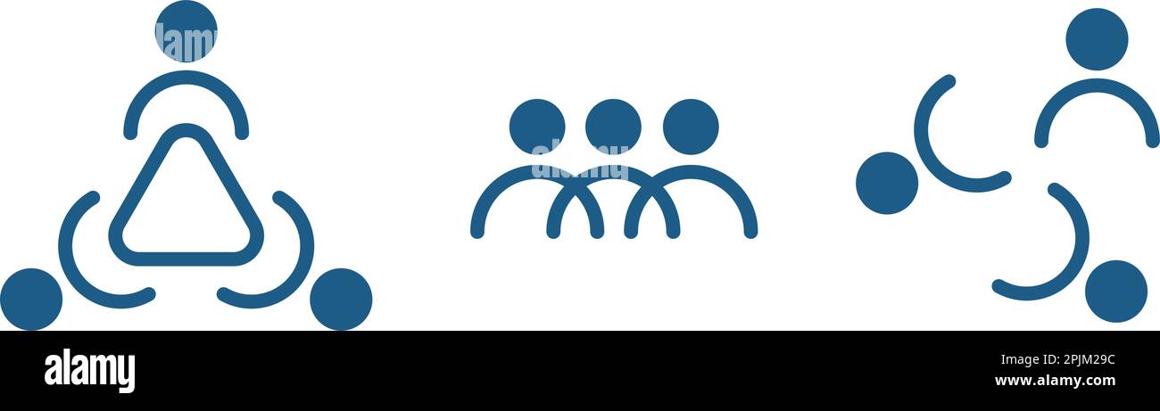 Set of people collaboration icons. Team, leadership, teamwork ...