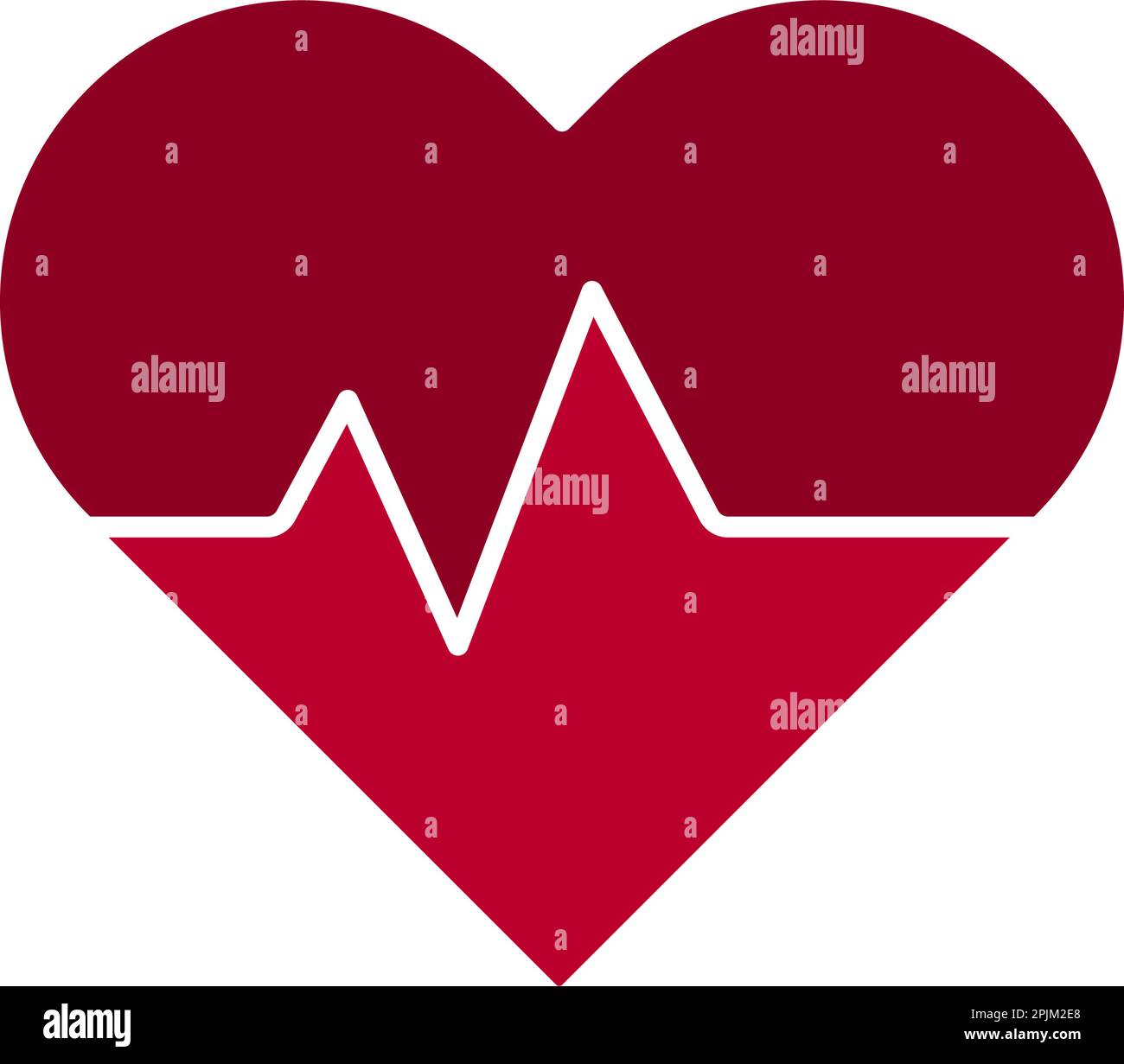Heart shape with heartbeat. Red medical clinic logo. Heart symbol with ...