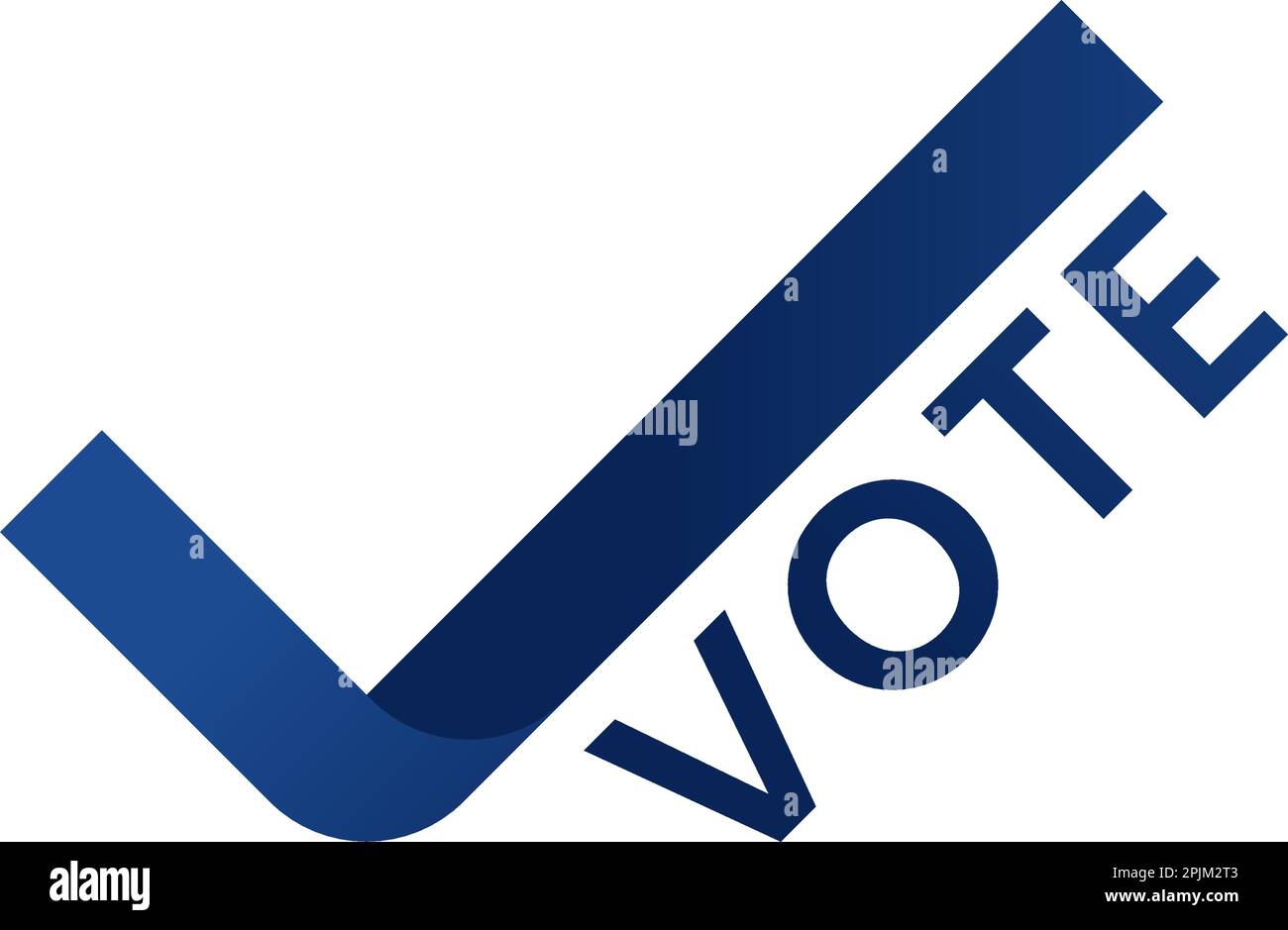 Vote word logo as checkmark symbol. Gradient blue colored symbol ...