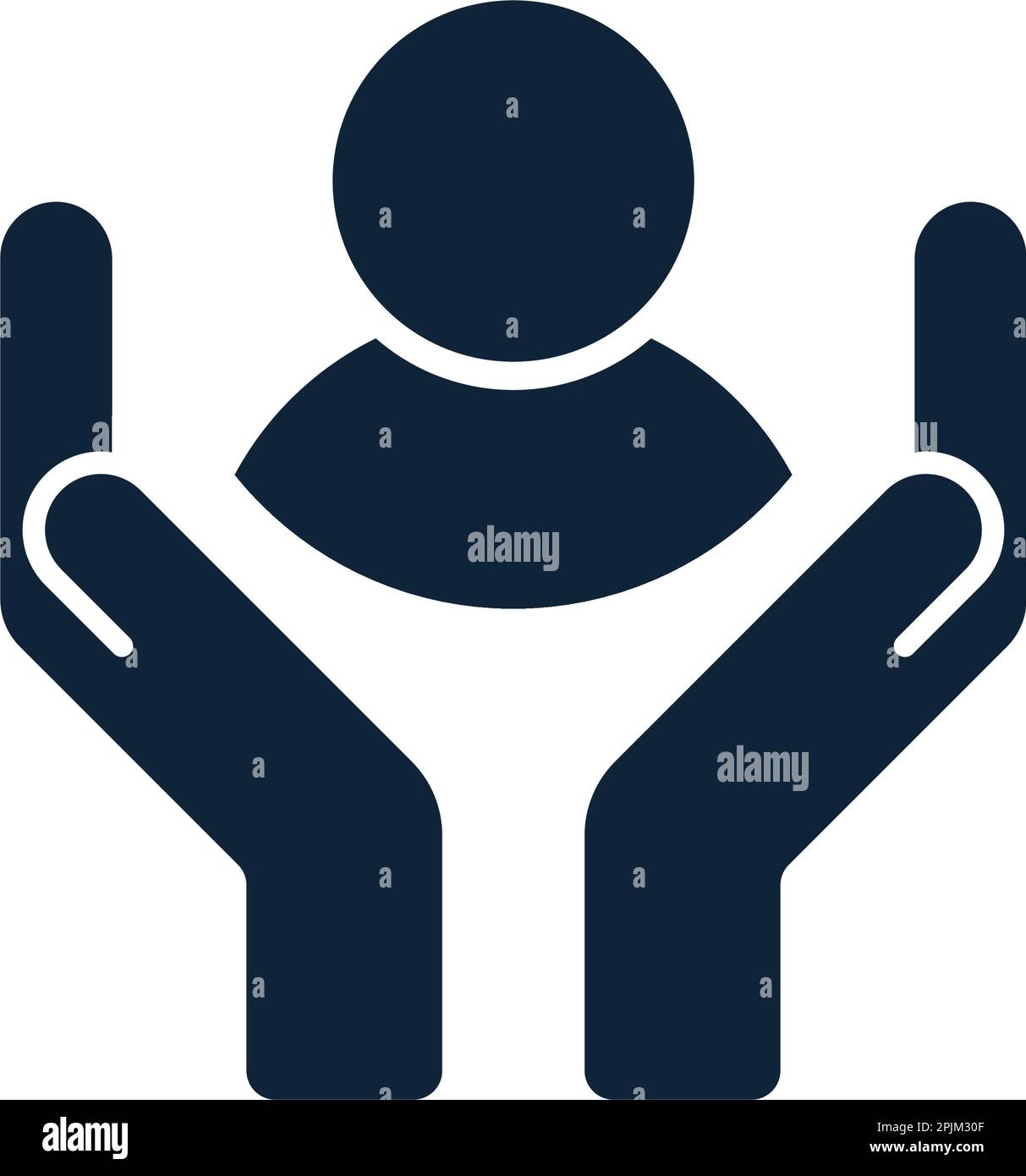 Customer care icon. Hands with customer inside. User technical support ...