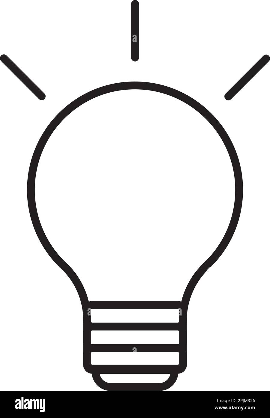 Line icon on white isolated background. Light bulb symbol on isolated ...