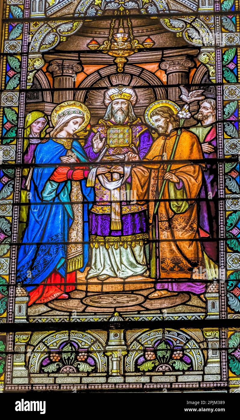 Marriage of Joseph and Mary stained glass, Phoenix, Arizona. Founded ...