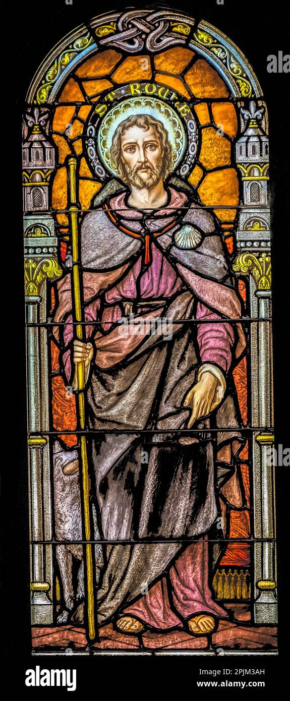 Saint Roche Rock stained glass, Phoenix, Arizona. Saint Roche Rock ...