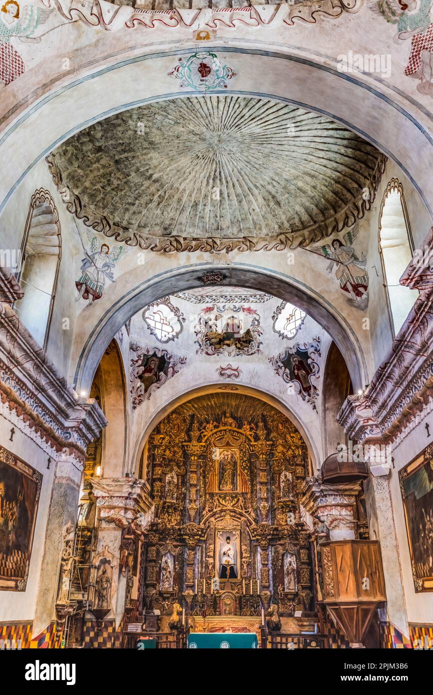 Altar in San Xavier del Bac Mission, Tucson, Arizona. Founded 1692 ...