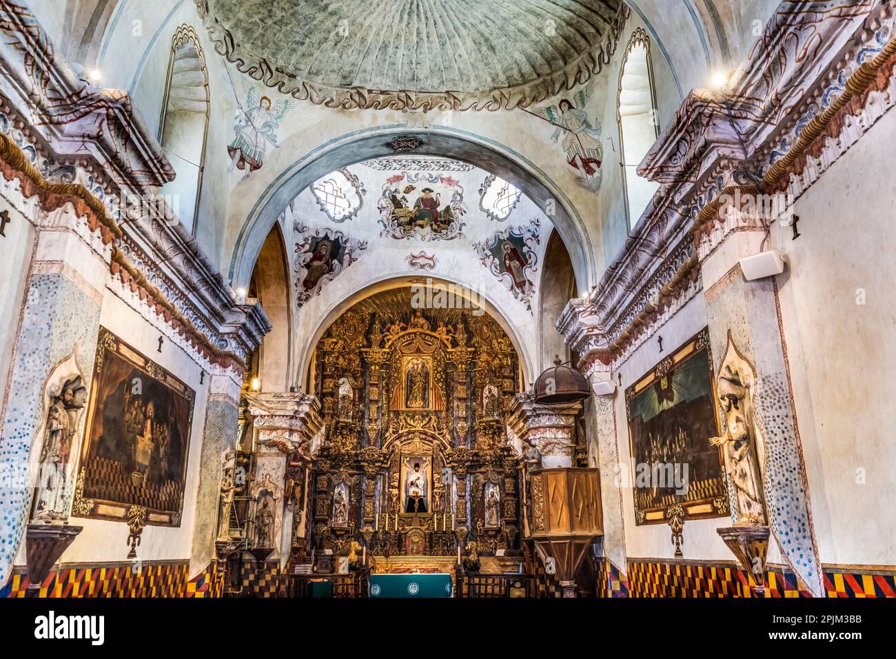 Altar, San Xavier del Bac Mission, Tucson, Arizona. Founded 1692 ...